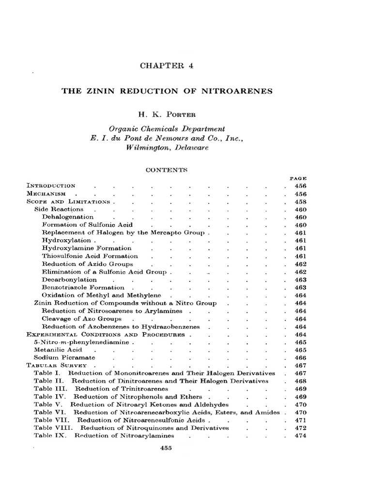 The Zinin Reduction of Nitroarenes, H. K. Porter | PDF