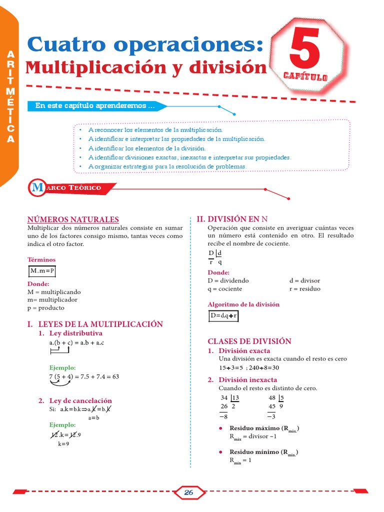 05 Cuatro Operaciones. Multiplicacion y Division | PDF | División ...
