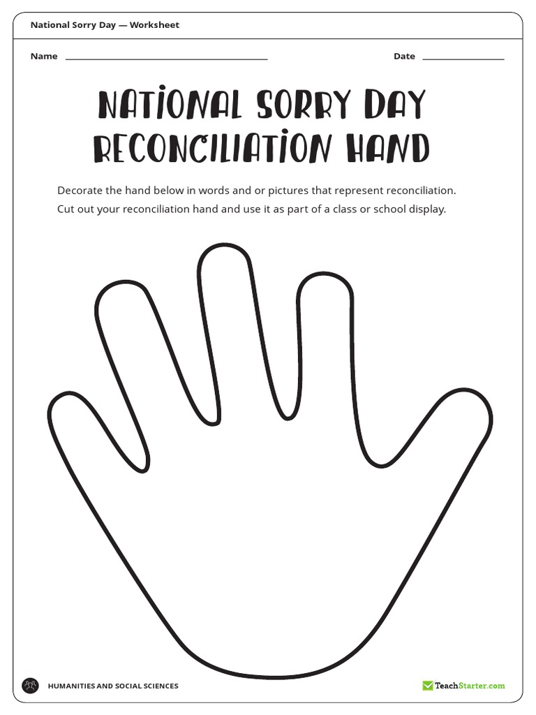 National Sorry Day Reconciliation Hand | PDF