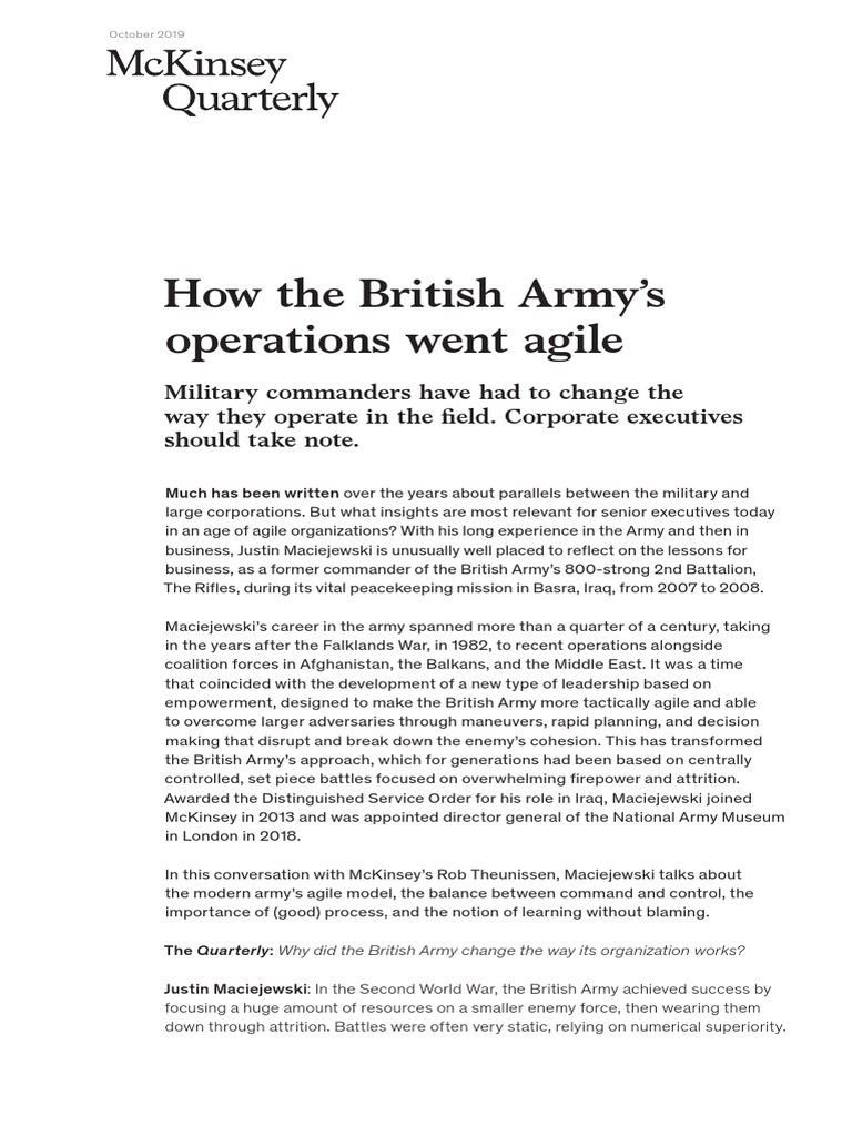 How The British Army's Operations Went Agile | PDF | Maneuver Warfare ...