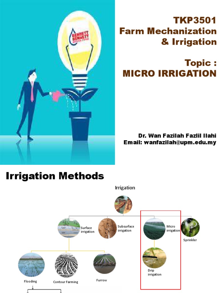 TKP3501 Farm Mechanization & Irrigation Topic: Micro Irrigation ...