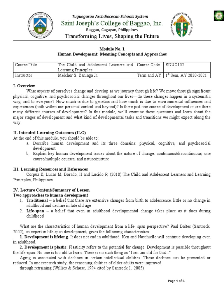ProfEd1 Module 1 | PDF | Developmental Psychology | Motivation