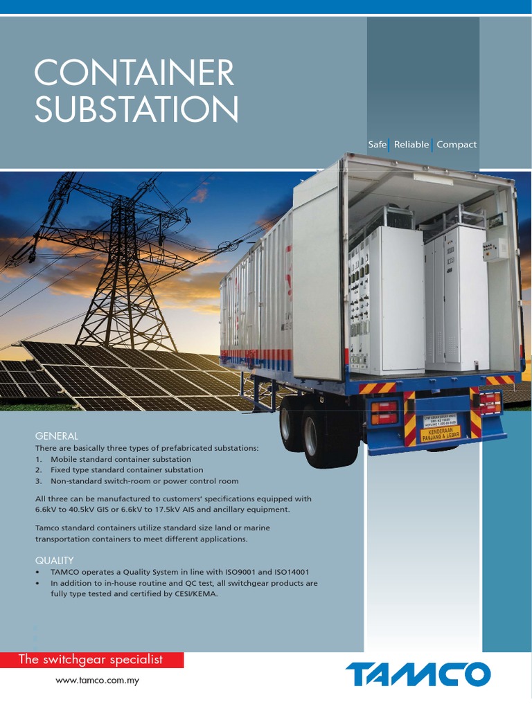 Container Substation: Safe Reliable Compact | PDF | Electrical ...
