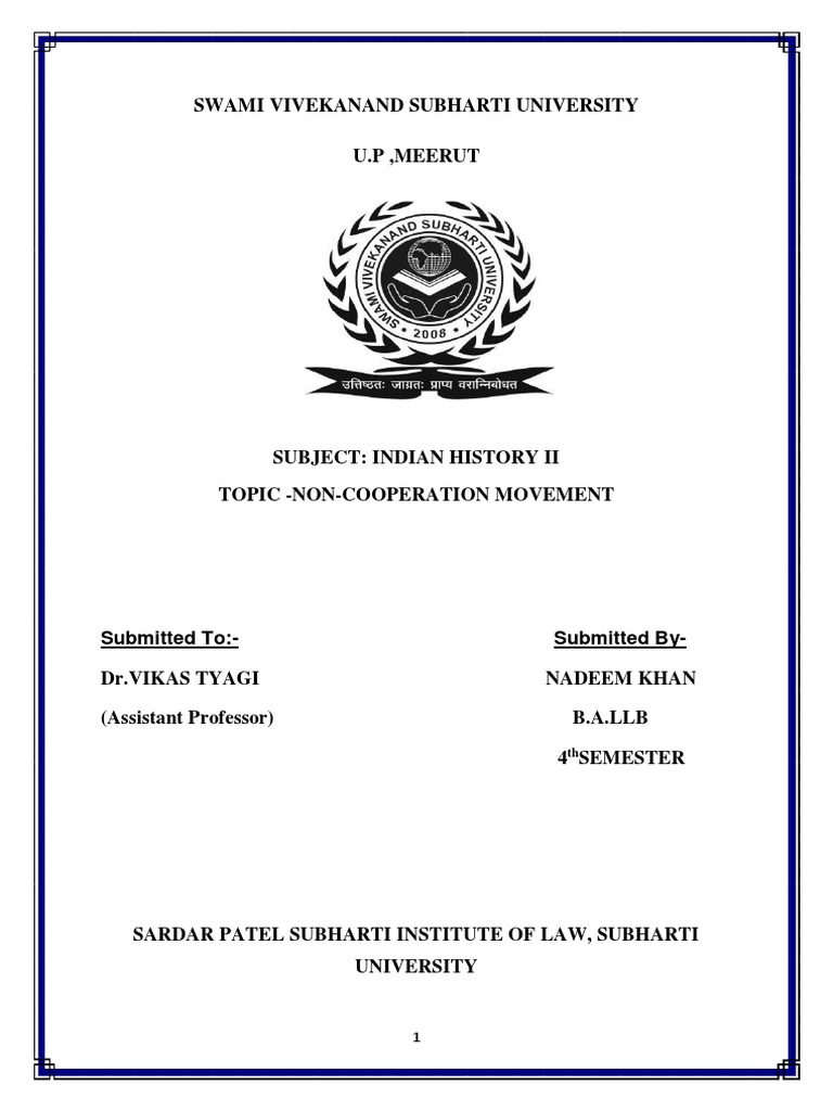 Analysis of the Non-Cooperation Movement in India: Program, Causes, and ...