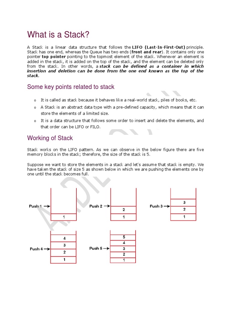 What is a Stack? A LIFO Data Structure | PDF | Pointer (Computer Programming) | Subroutine