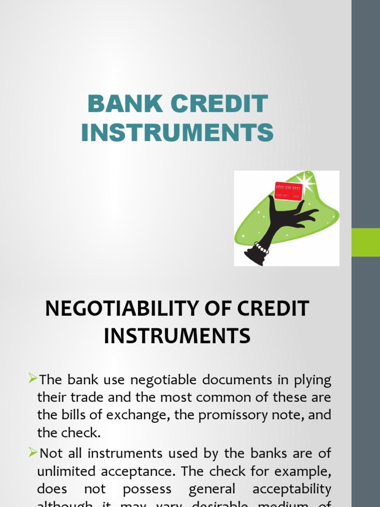 Overview of Bank Credit Instruments | PDF | Negotiable Instrument | Cheque