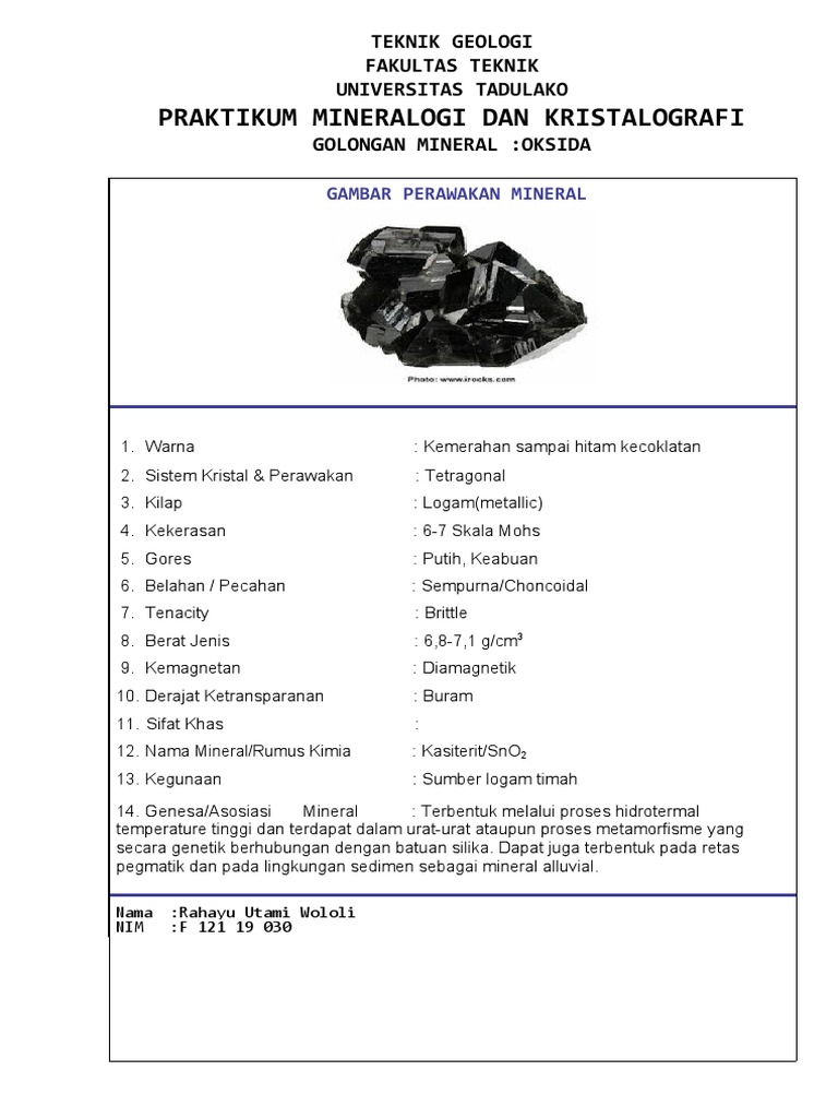 Oksida (Kasiterit) | PDF