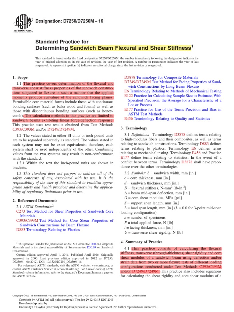 Astm d7250 | PDF | Bending | Young's Modulus