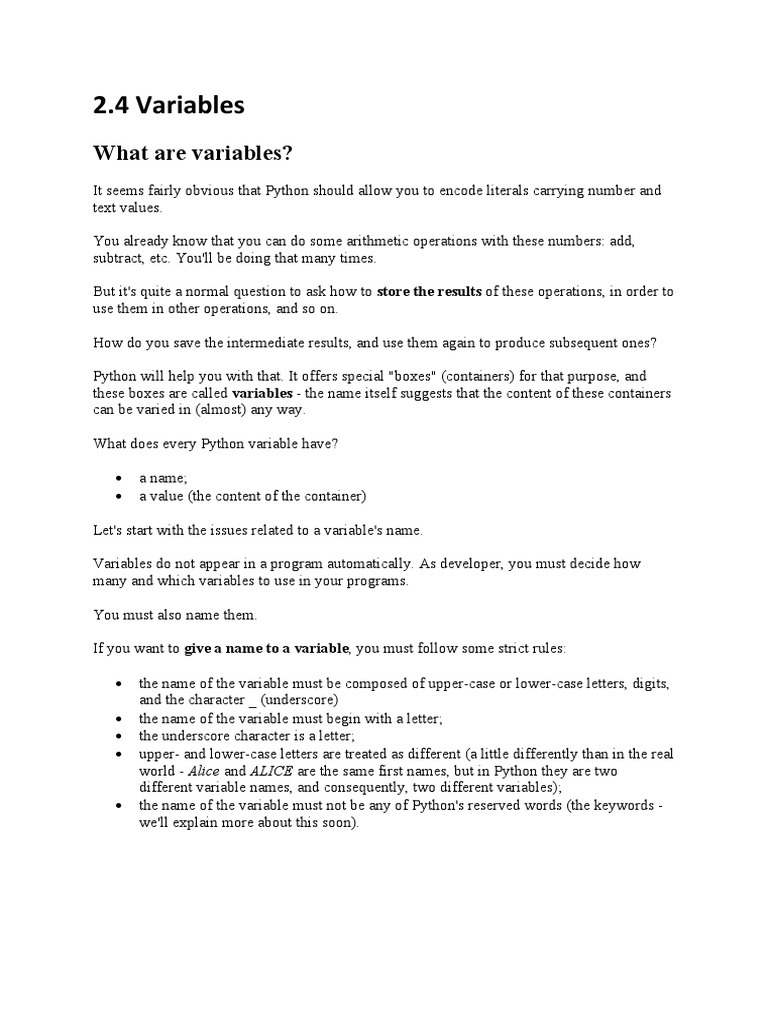 2.4 Variabel | PDF | Reserved Word | Variable (Computer Science)