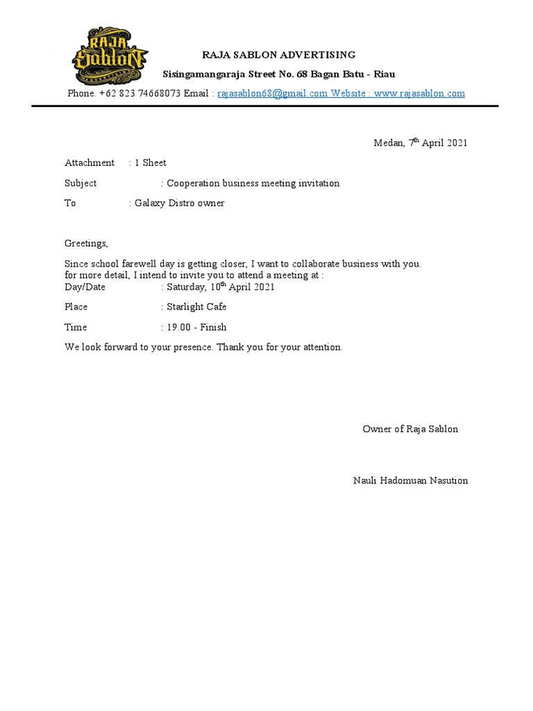 Meeting Invitation & Meeting Agenda | PDF