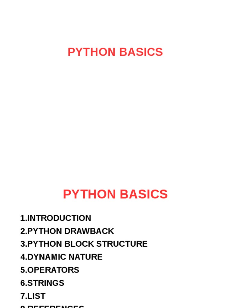 A Comprehensive Introduction to Python Programming Concepts | PDF ...
