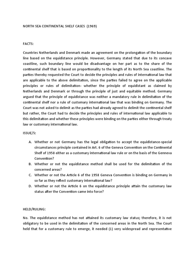 6 North Sea Continental Shelf Cases | PDF | International Law | Justice