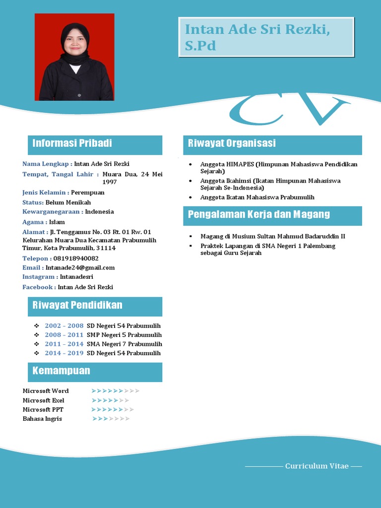 Contoh CV Word 4 | PDF