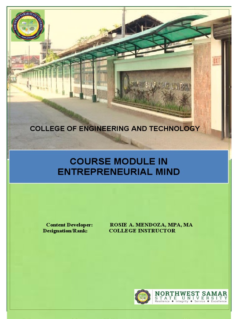 Entrep Module 1 | PDF | Mindset | Entrepreneurship