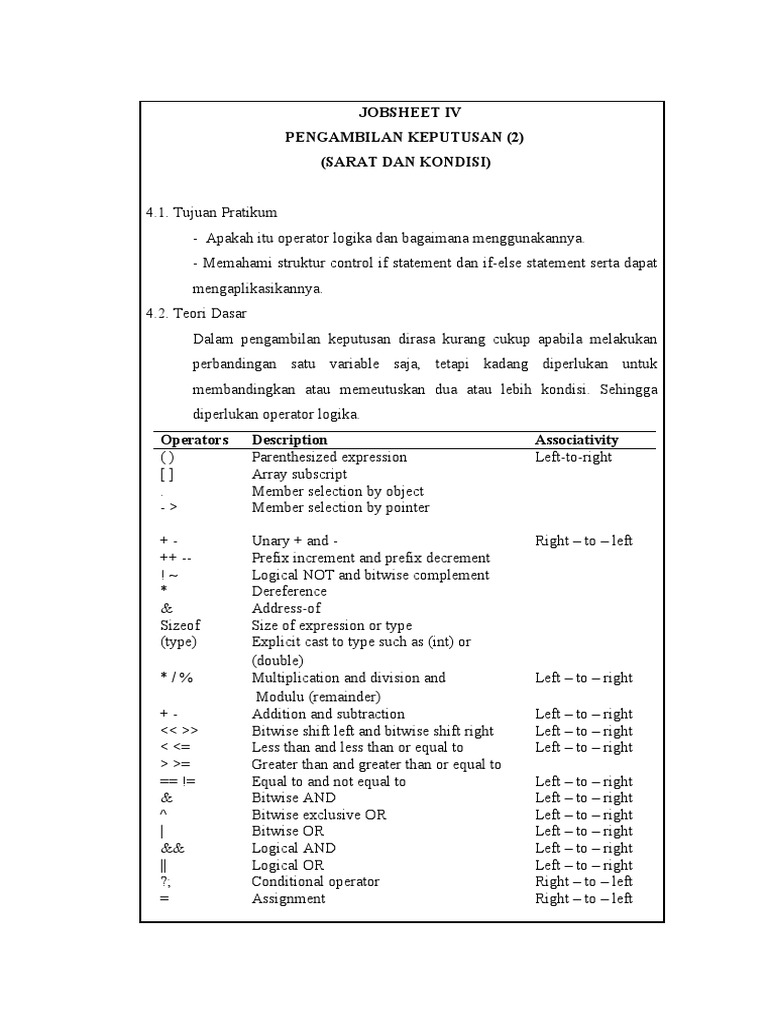 Jobsheet 4 | PDF