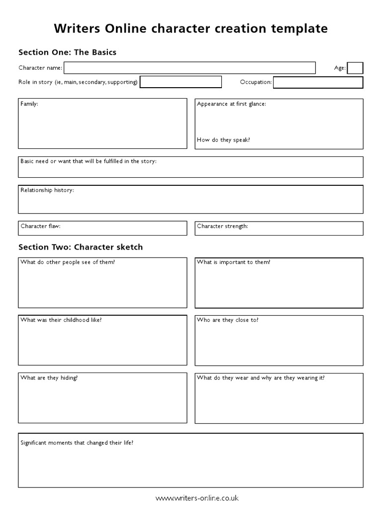 Character Profile Template | PDF