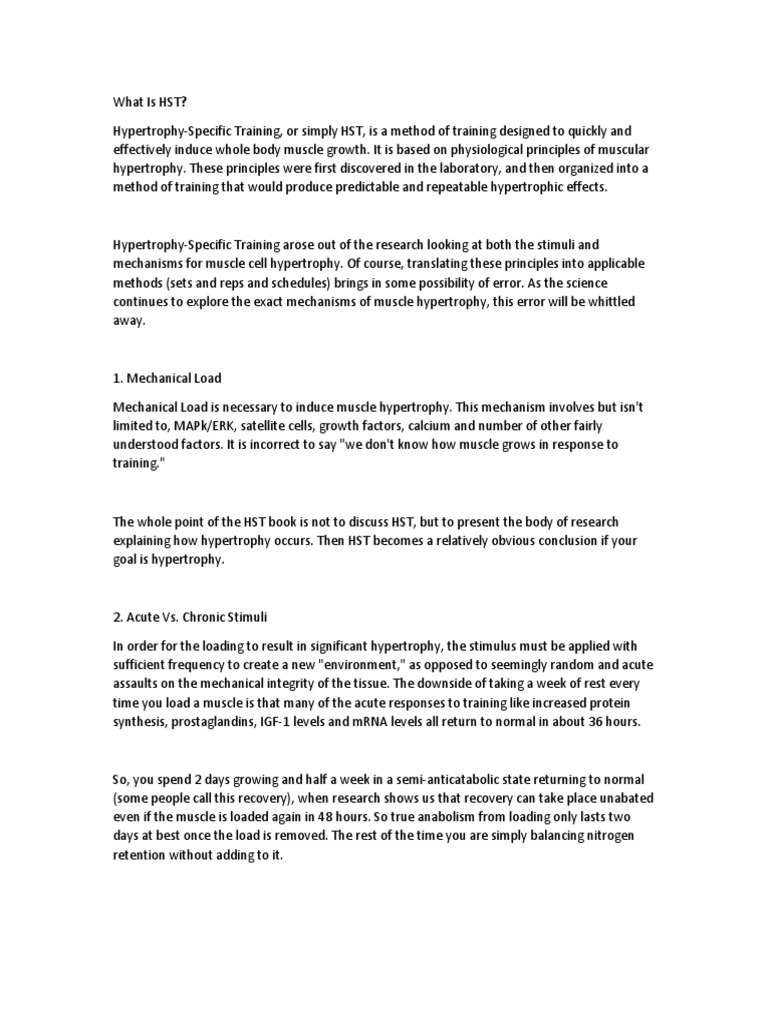 Best HST Workout | PDF | Muscle Hypertrophy | Muscle