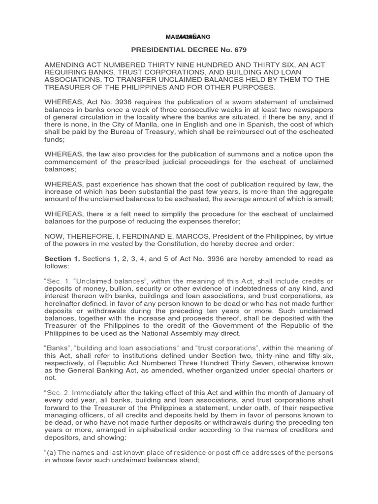 Amending Unclaimed Balances Act | PDF | Summons | Banks