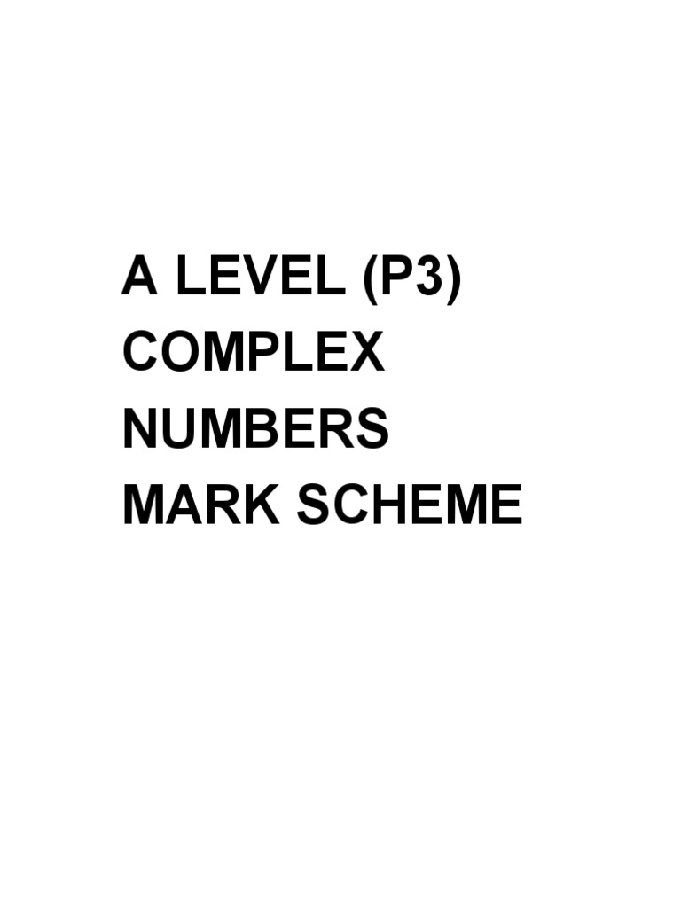 Complex No. Mark Schemes | PDF | Complex Number | Quadratic Equation