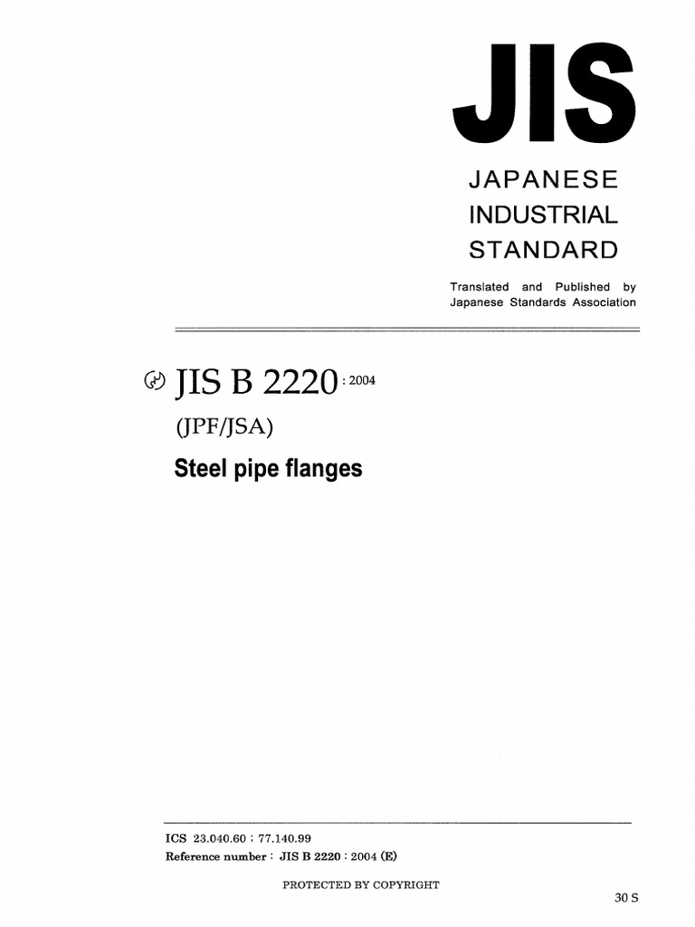 Flange-Jis-B2220-E 2004 01 | PDF | Pipe (Fluid Conveyance) | Stainless ...