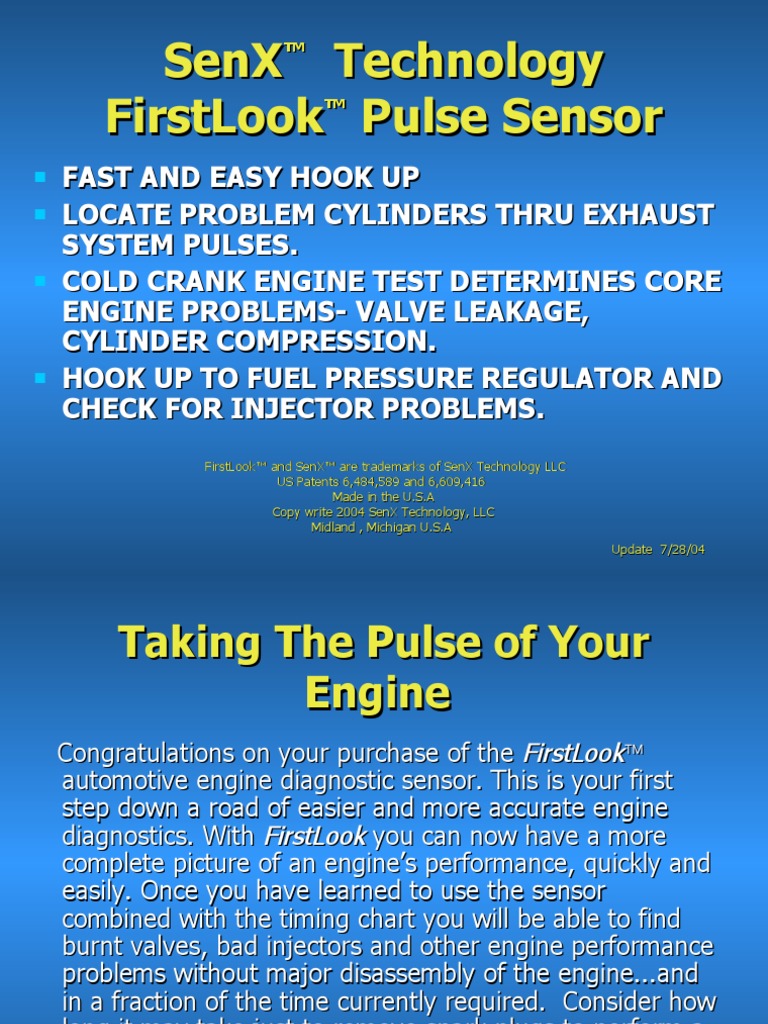 Senx Technology Firstlook Pulse Sensor | PDF | Fuel Injection | Engines