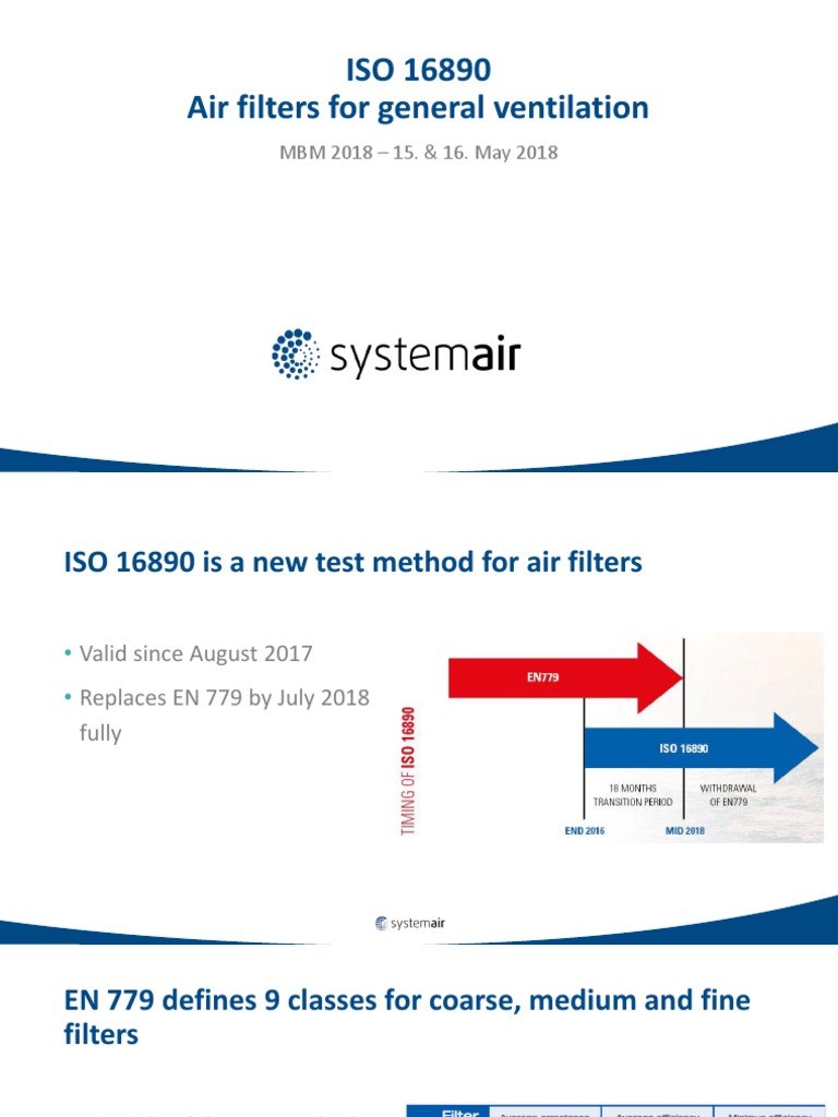 ISO 16890 Air Filters For General Ventilation: MBM 2018 - 15. & 16. May ...
