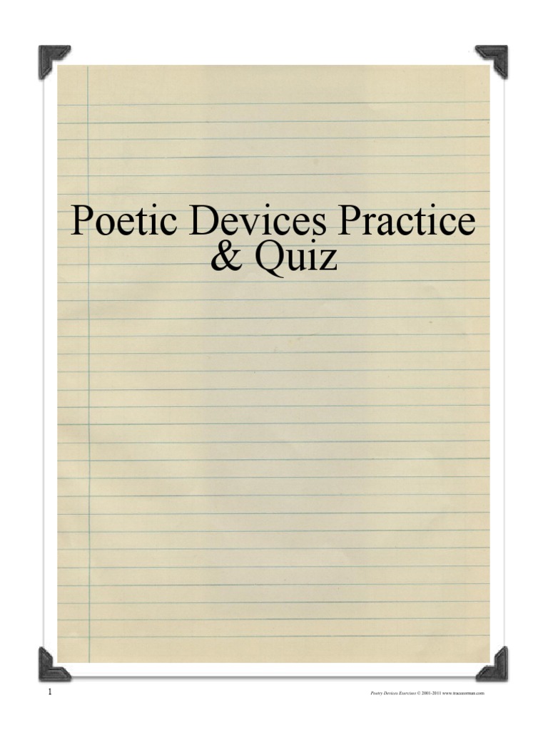 Poetic Devices Practice & Quiz | PDF | Poetic Devices | Poetry