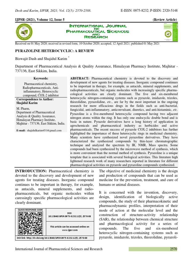 5 Vol. 12 Issue 5 May 2021 IJPSR RE 3868 | PDF | Anti Inflammatory ...