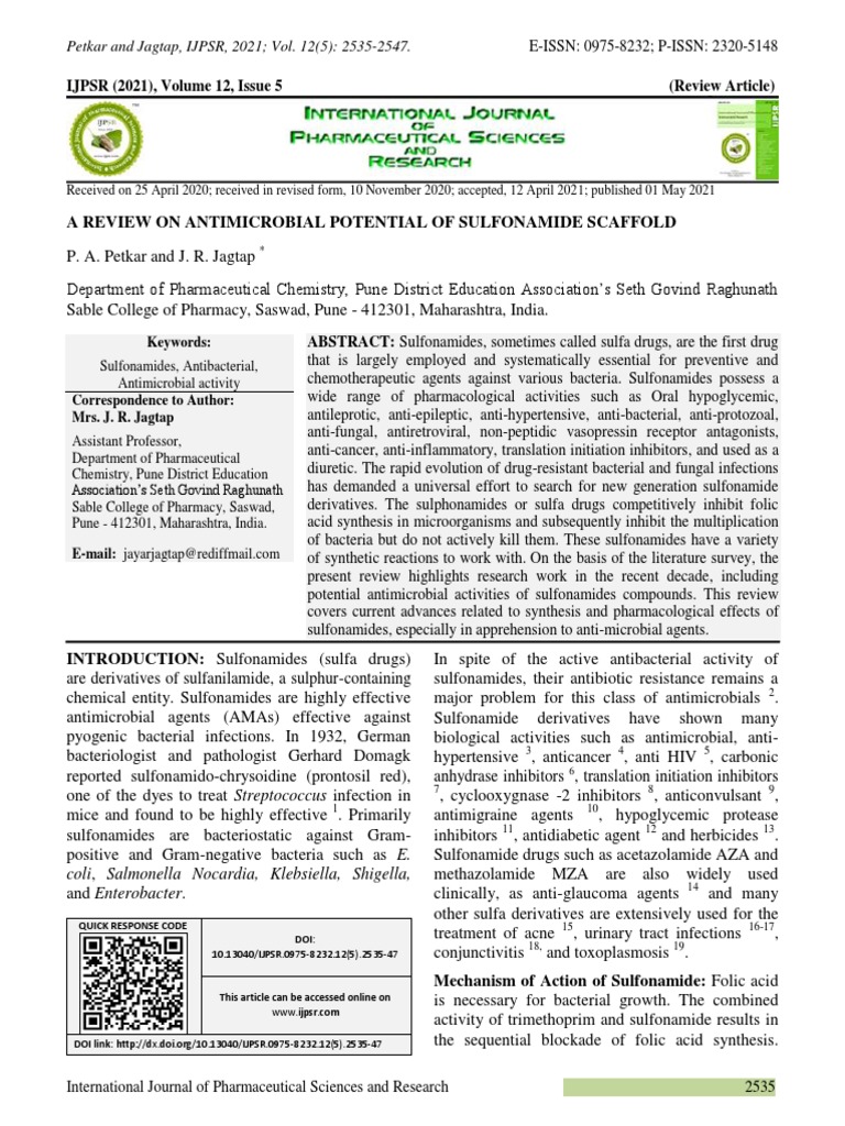 2 Vol. 12 Issue 5 May 2021 IJPSR RE 3860 | PDF | Gram Negative Bacteria ...
