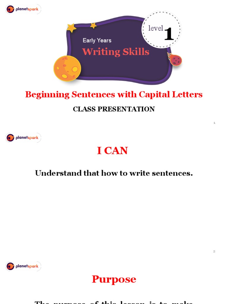 Beginning Sentences With Capital Letters Slides | PDF | Letter Case ...