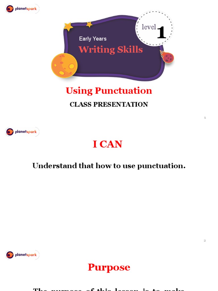Mastering Punctuation for Early Writers | PDF | Punctuation | Question
