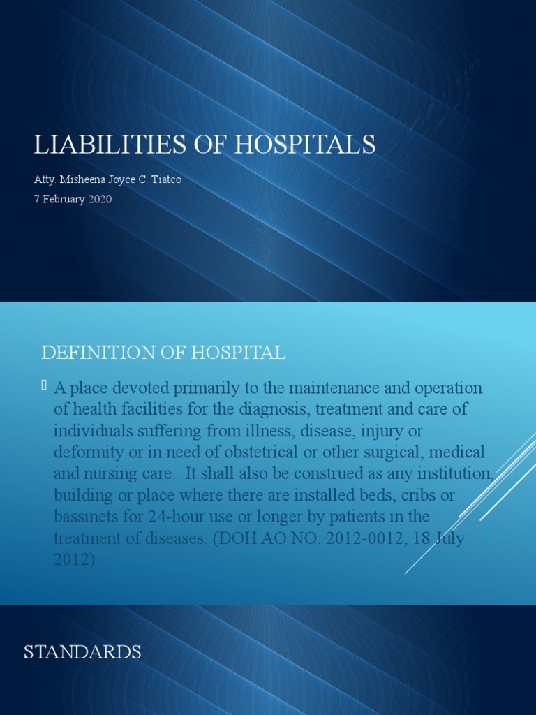 Hospital Liabilities Overview | PDF | Emergency Department | Hospital