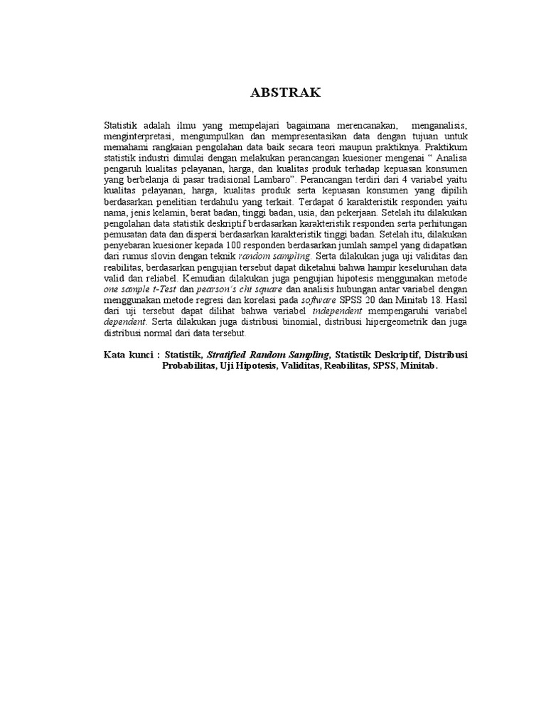 Abstrak Laporan Akhir | PDF