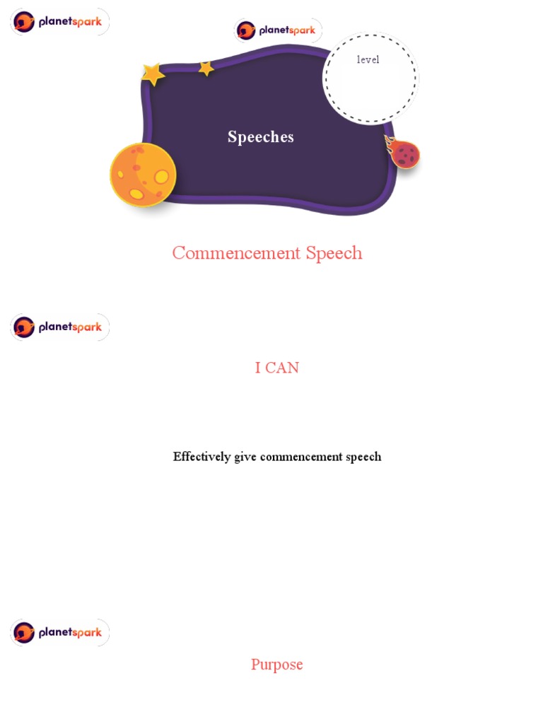 Commencement Speach Class Presentation | PDF | Graduation | Communication
