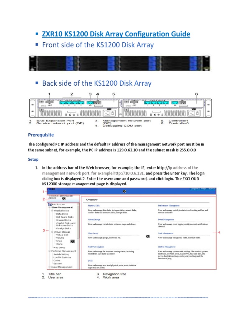 ZXR10 KS1200 Disk Array Configuration Guide | PDF | Computer Network ...