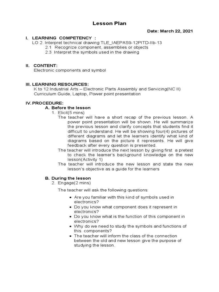 LessonPlan Symbols Rev | PDF | Teachers | Lesson Plan