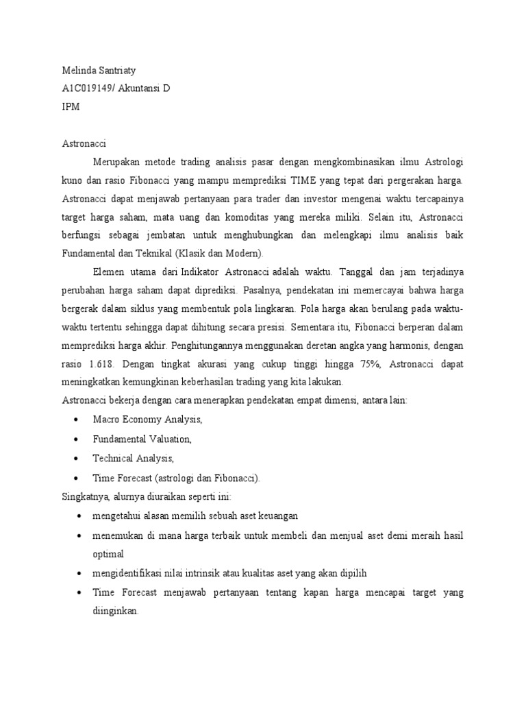 Astronacci: Metode Trading Unik | PDF