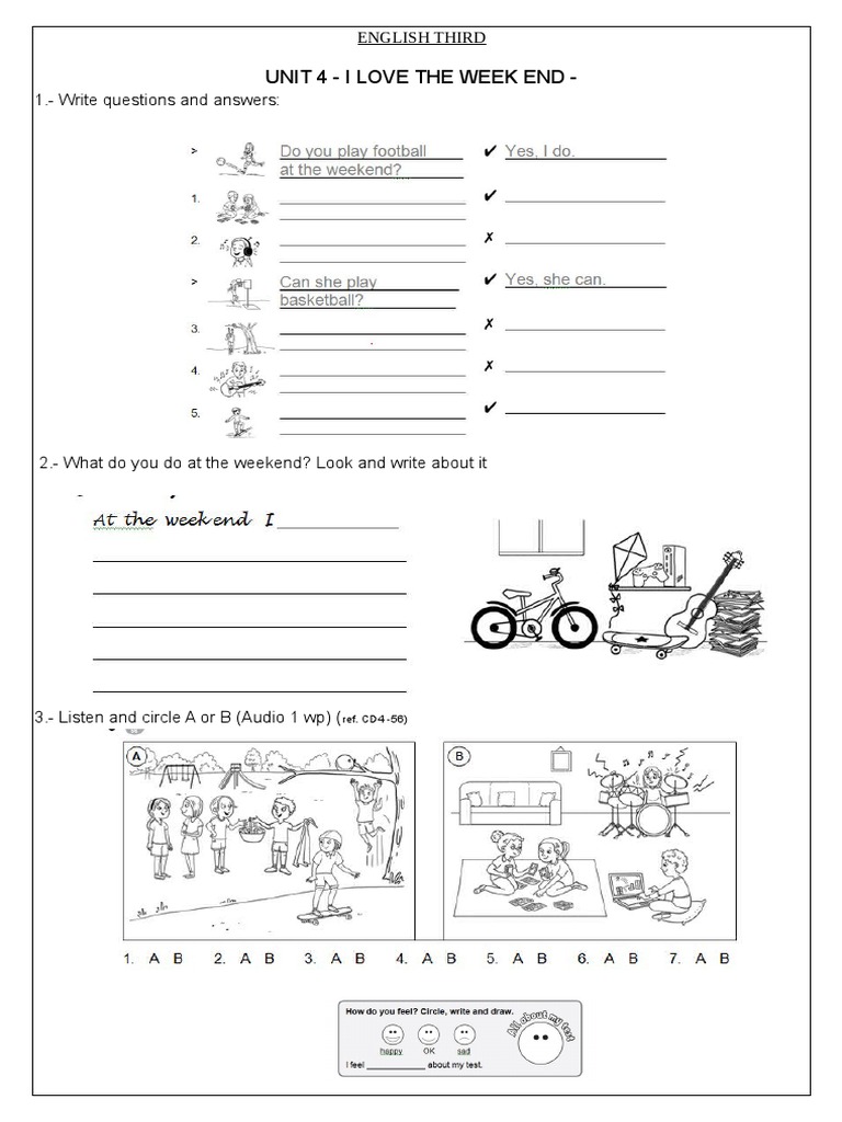Unit 4: Weekend Activities Exercise | PDF