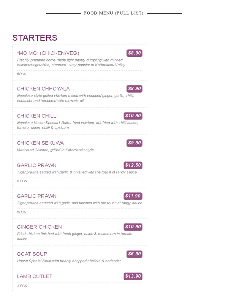 1747 Sherpa Kitchen Newtown Menu Menu | PDF | Curry | Dumpling