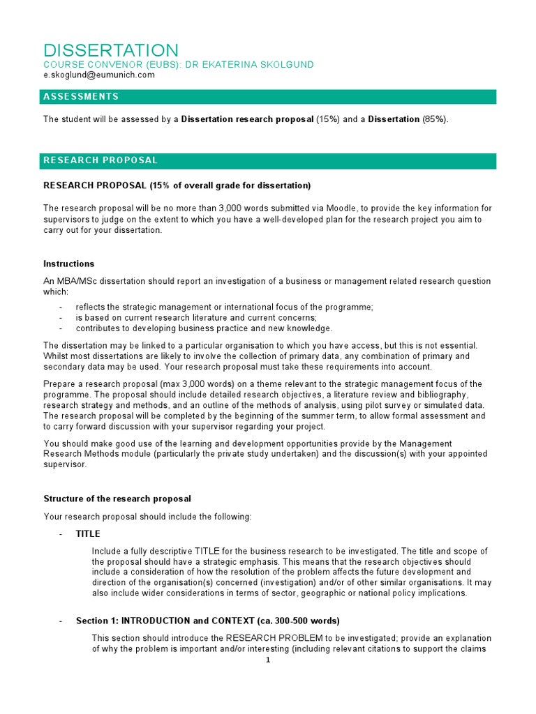 RP - Dissertation - Assessment - Brief - 2021 | PDF | Thesis | Data
