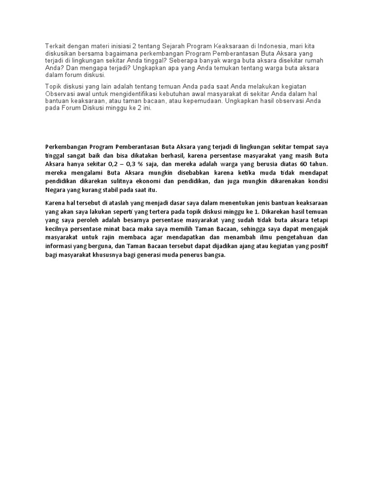 Diskusi 2 Pembelajaran Kewawasan Masyarakat | PDF