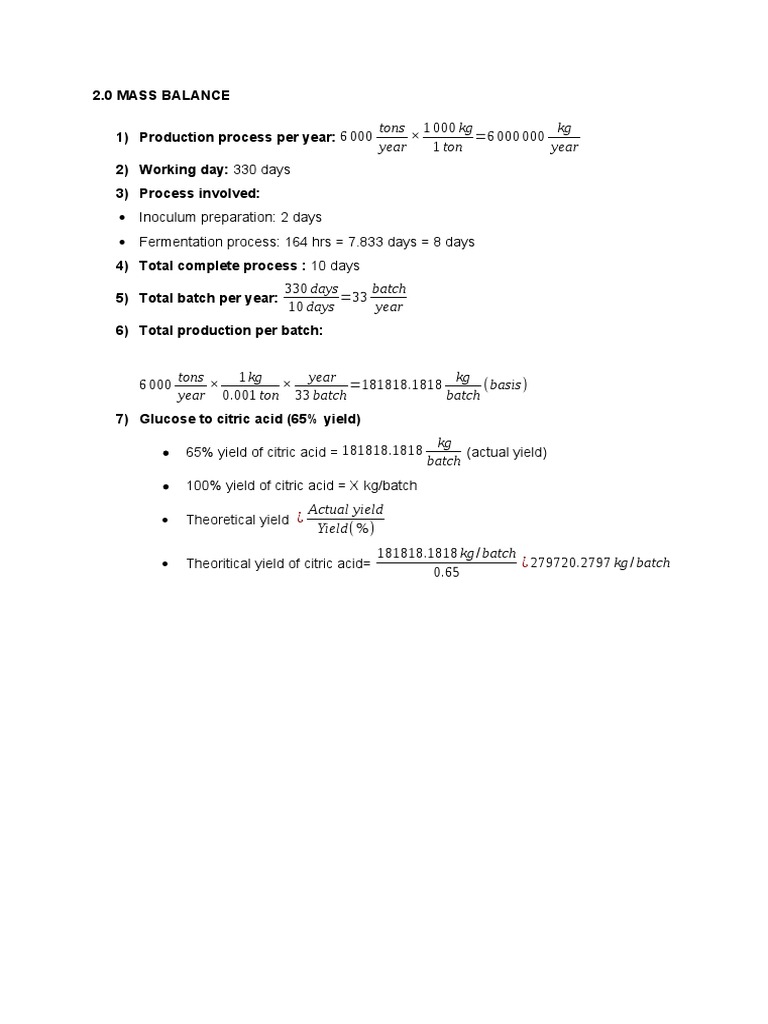 20.11 Finalized Mass & Energy Balance | PDF | Filtration | Chemical ...