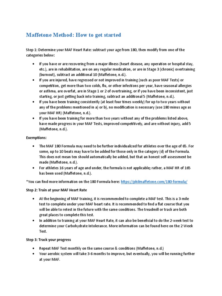 Maffetone Method: Getting Started Guide | PDF | Heart Rate | Diseases ...
