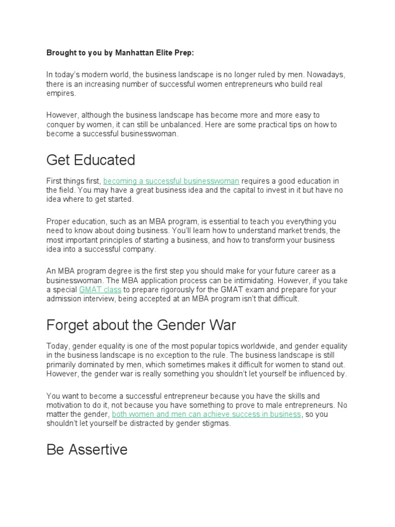 Brought To You by Manhattan Elite Prep | PDF | Master Of Business ...