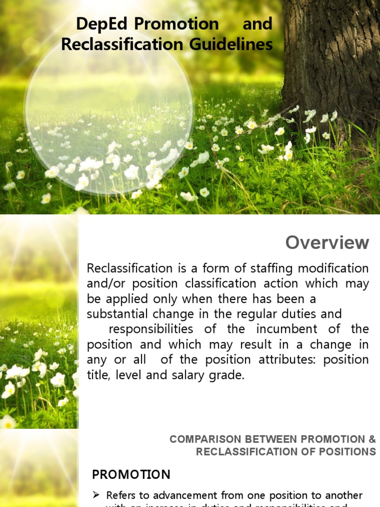 Deped Promotion and Reclassification Guidelines | PDF | Master's Degree ...