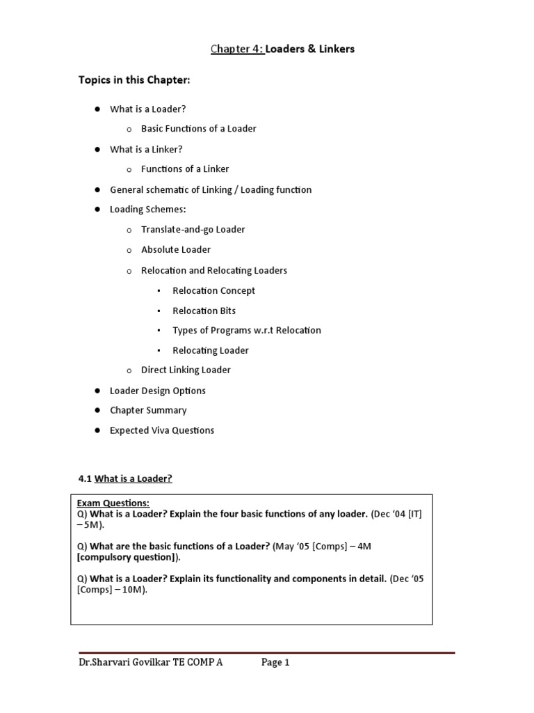 Chap4-Loaders-And-Linkers | PDF | Library (Computing) | Booting