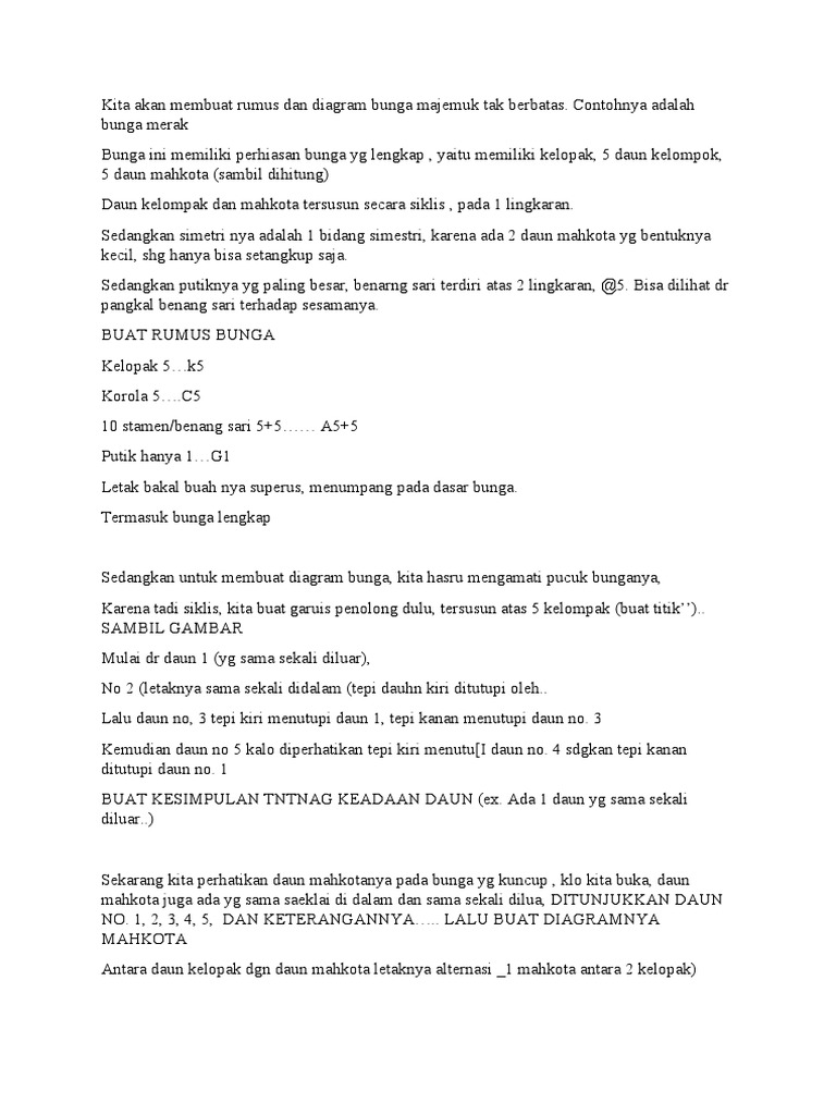 Rumus dan Diagram Bunga Merak | PDF | Seni & Disiplin Bahasa | Griya ...