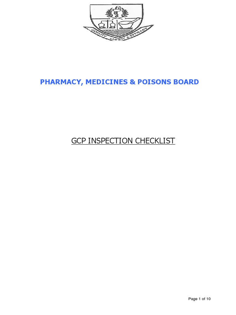 GCP Inspection Checklist Final 200207 | PDF | Institutional Review ...