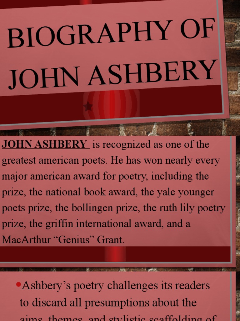 Biography of John Ashbery | PDF | American Poetry | Poetry