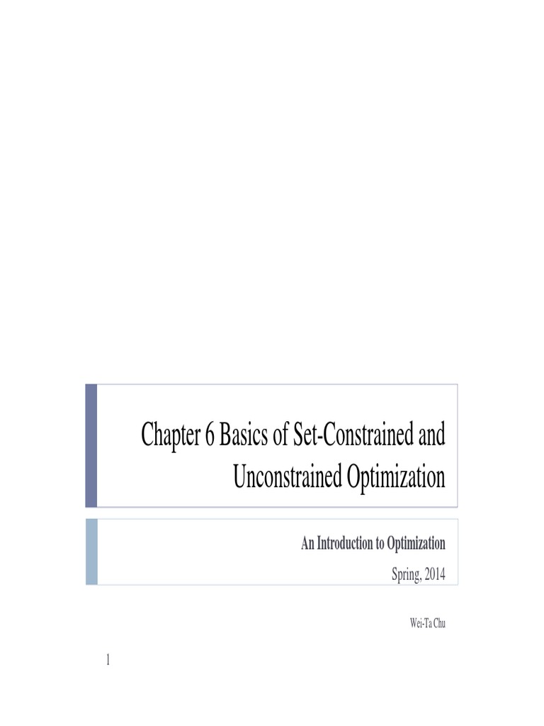 Chapter 6 Basics of Set-Constrained and Unconstrained Optimization | PDF | Mathematical ...